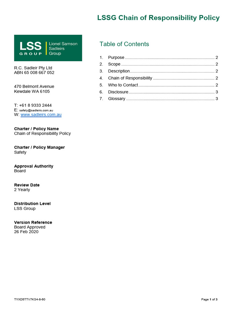 Chain-of-Responsibility-Policy | PDF