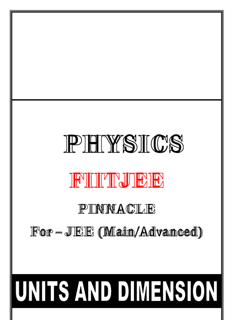 Physics Units and Dimensions Material | PDF