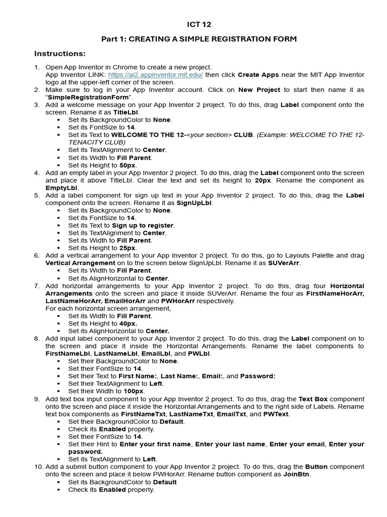 ICT 12 Activities PART 1 2 | PDF