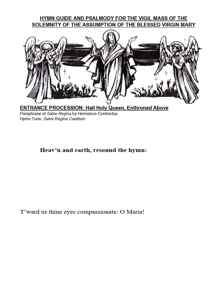 Vigil Mass for Assumption of Mary | PDF | Glory (Religion) | God The Father