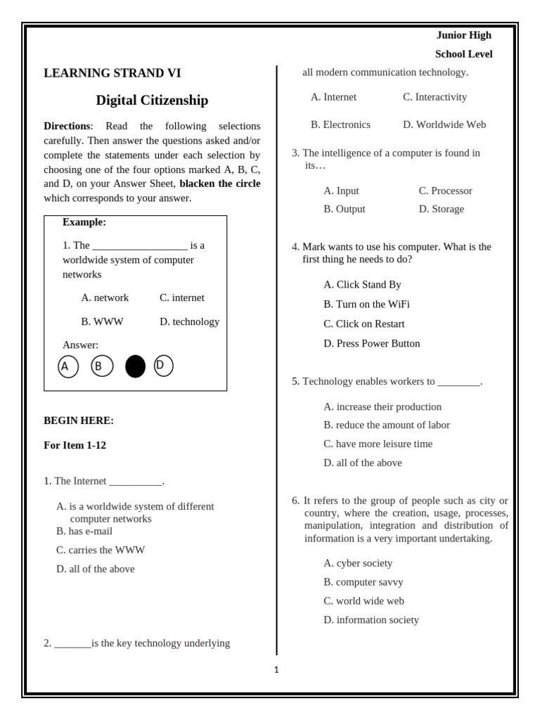 LS 6 Digital Citizenship AERT | PDF