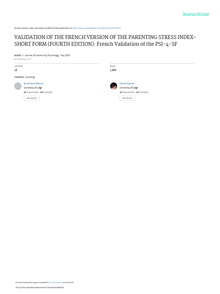 Parental stress scale | PDF