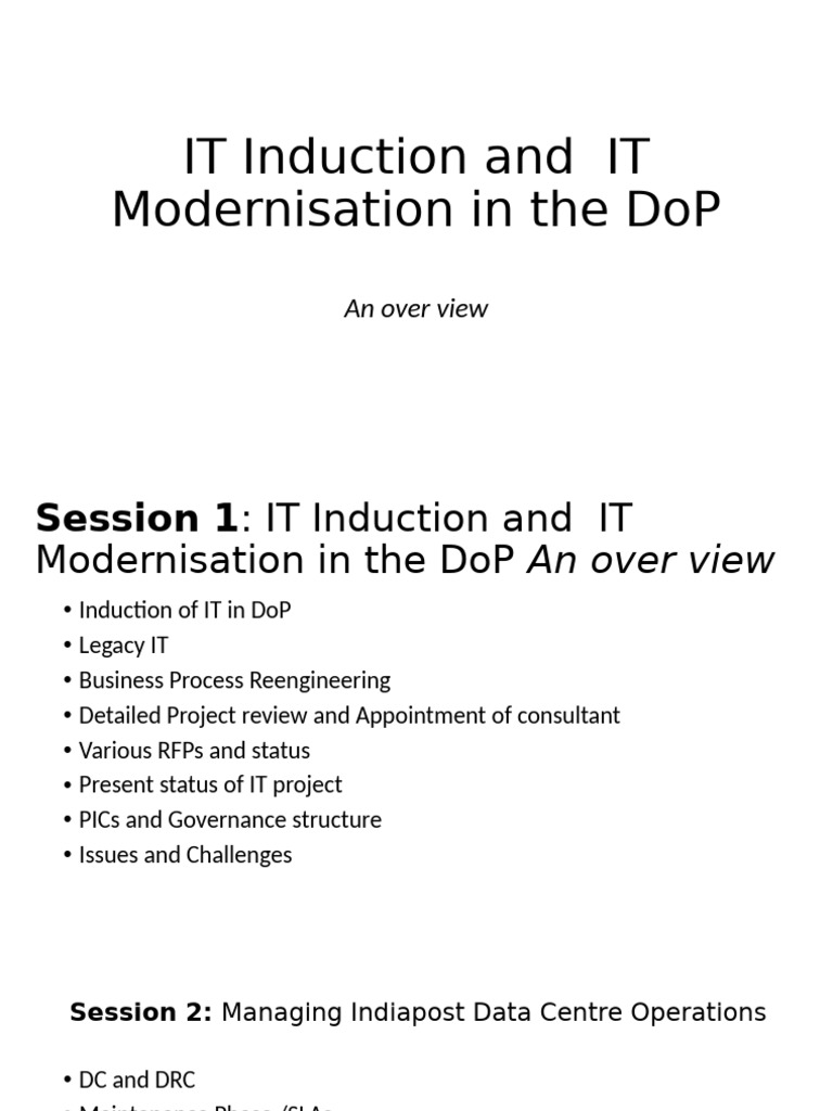IT Induction and IT Project Overview | PDF