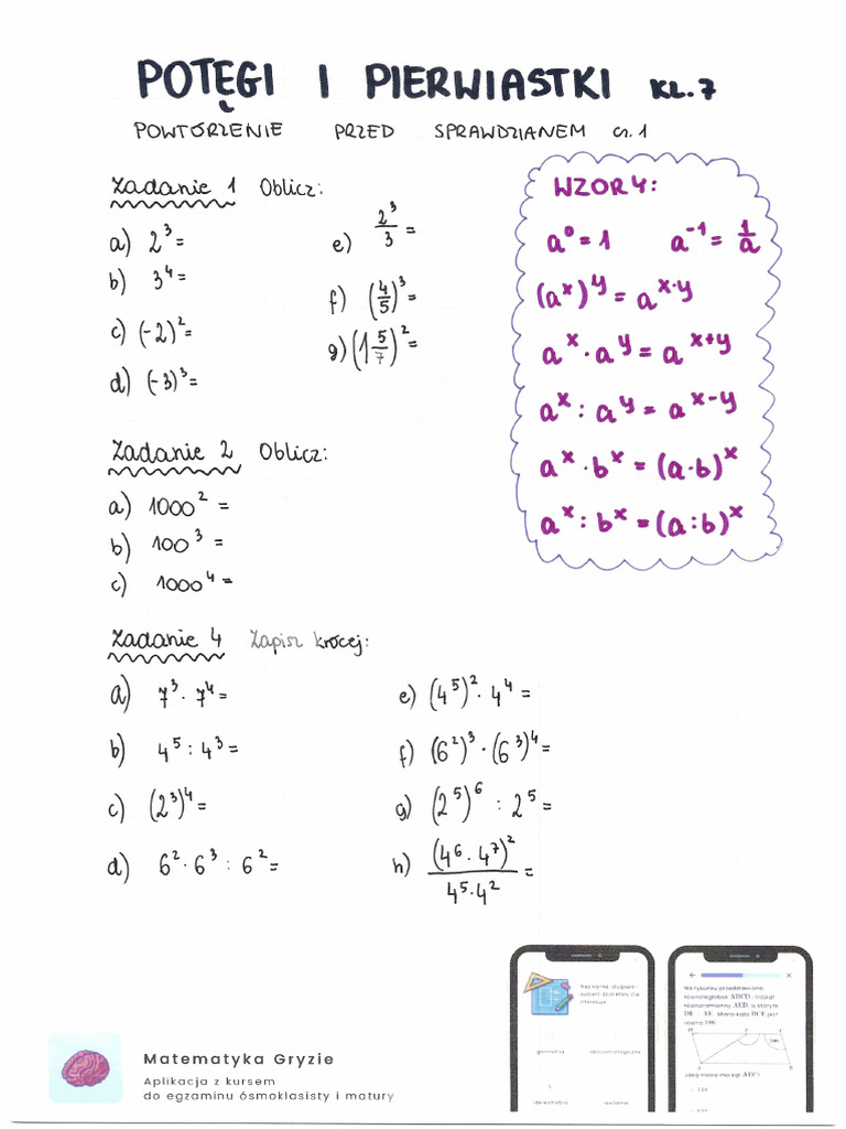 Potęgi I Pierwiastki | PDF