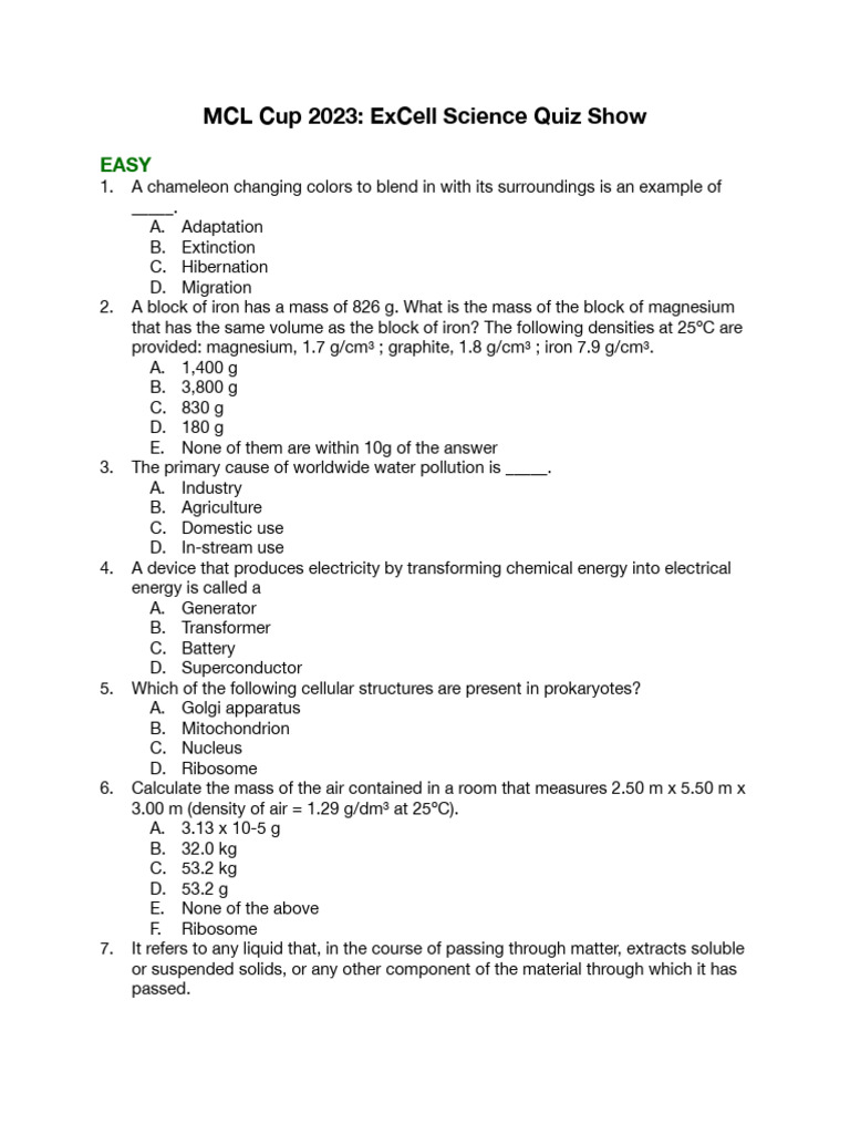 MCL Cup 2023 Questions | PDF