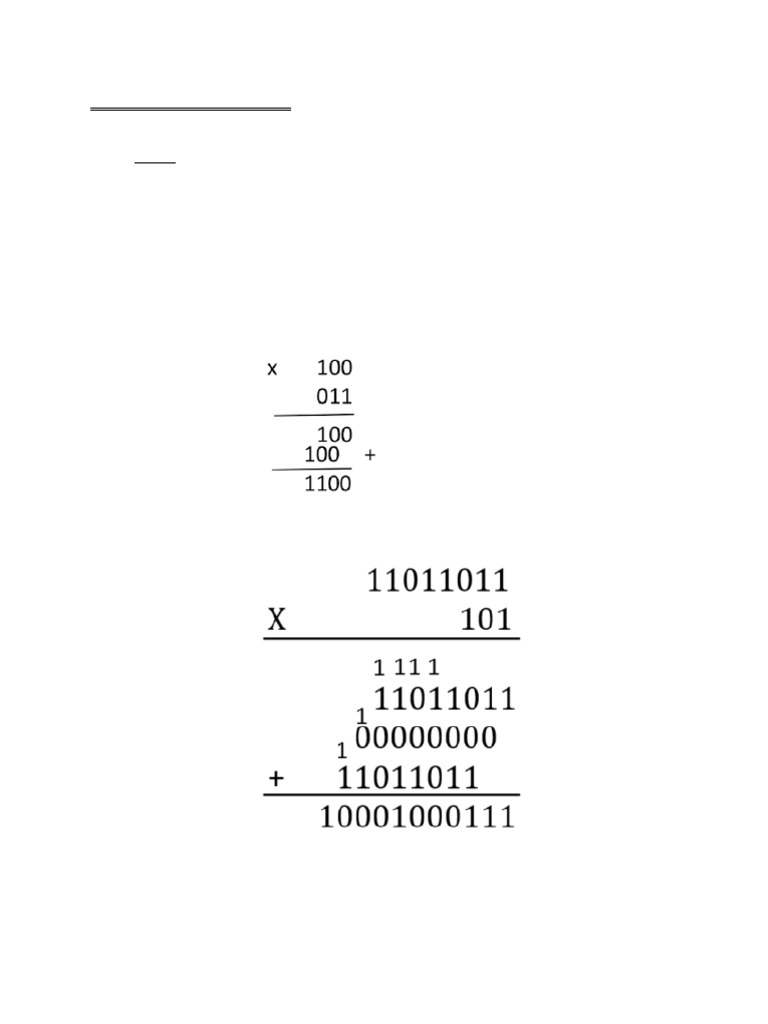 Binary Multiplication and Division | PDF