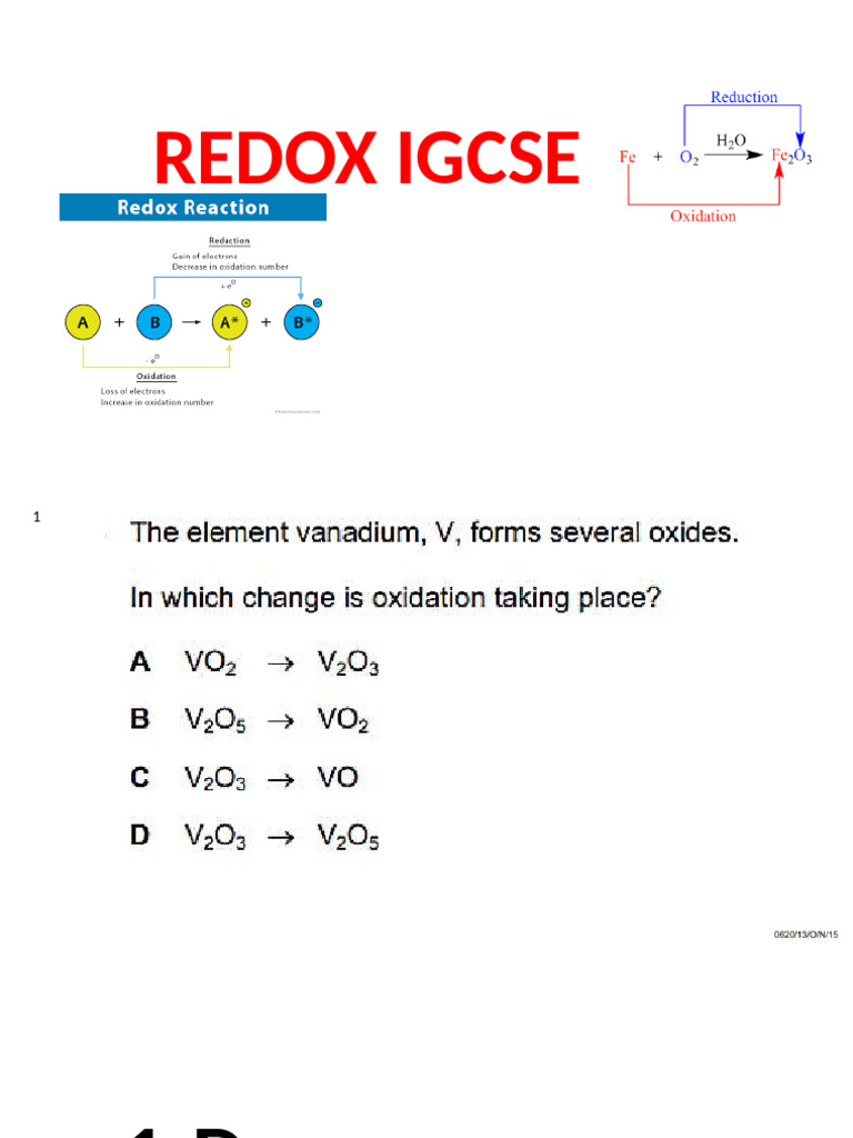 Redox IGCSE | PDF