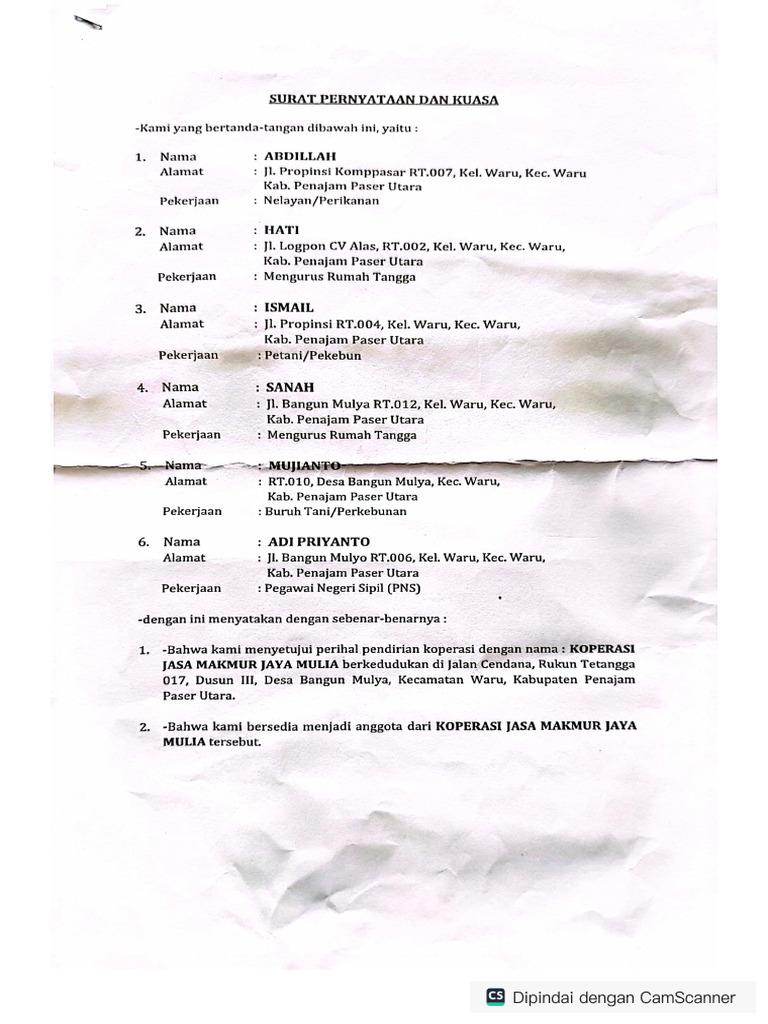 Pernyataan Kuasa | PDF