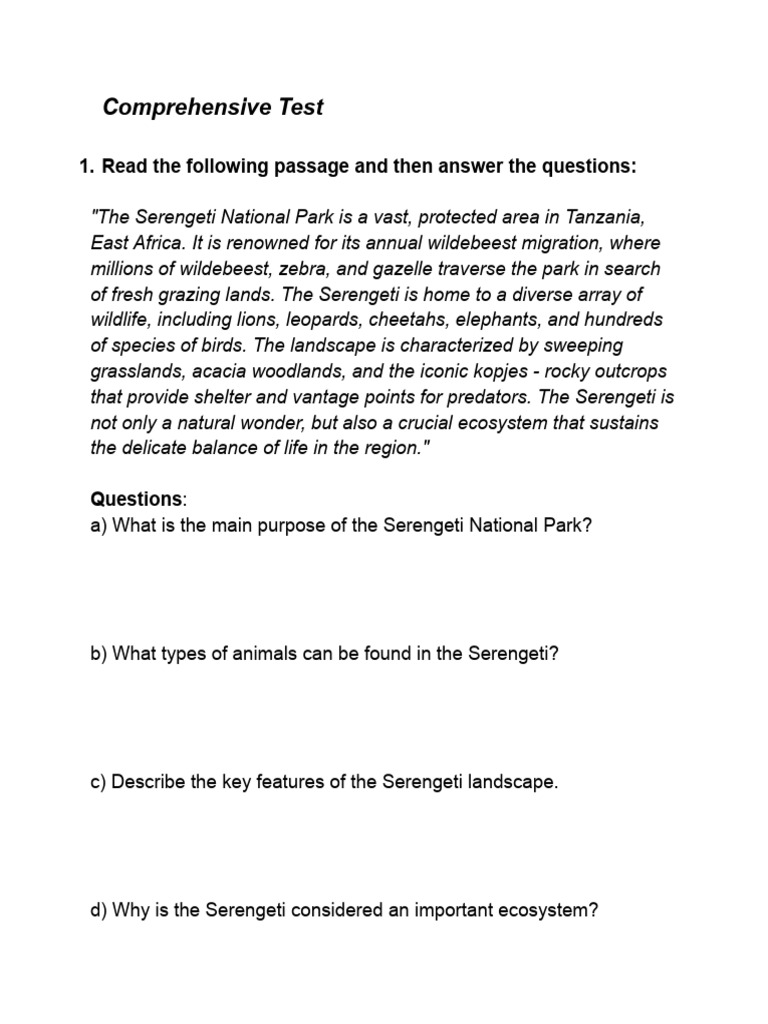 Pre-class test (Comprehension)_100519 | PDF