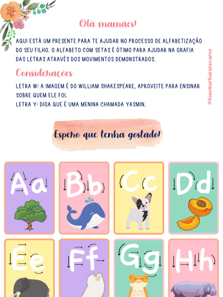 Alfabeto Com Setas Fonobarbara | PDF