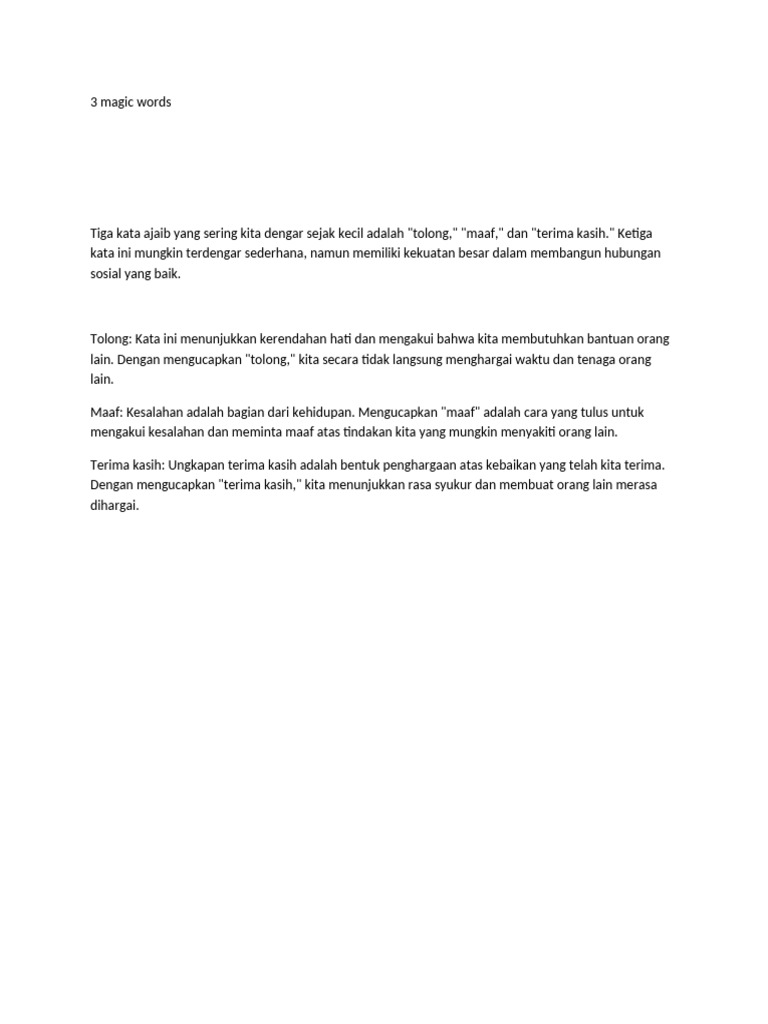 3 Magic Words | PDF