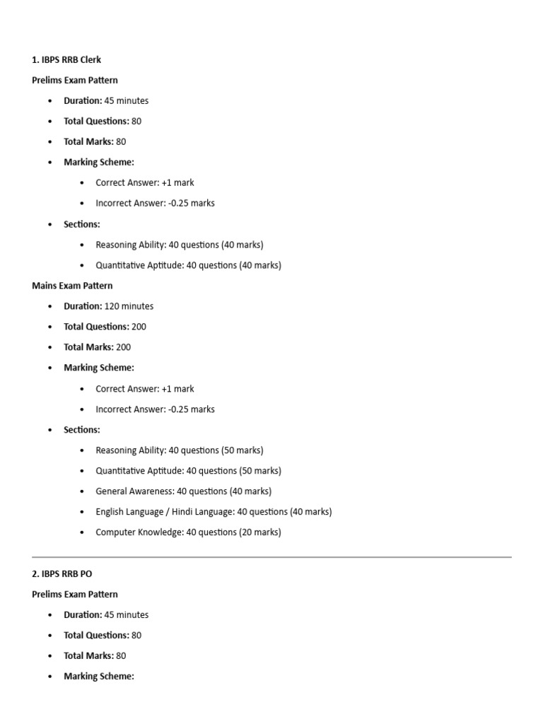 Bank Exam Patterns | PDF