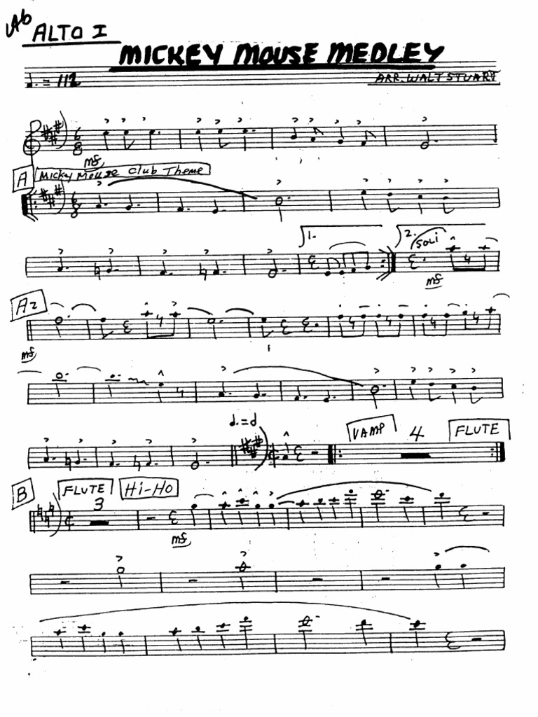 Mickey Mouse Medley-Stuart-Alto Sax 1 | PDF