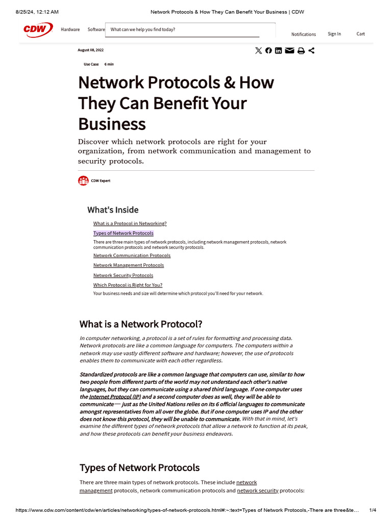 Network Protocols & How They Can Benefit Your Business - CDW | PDF