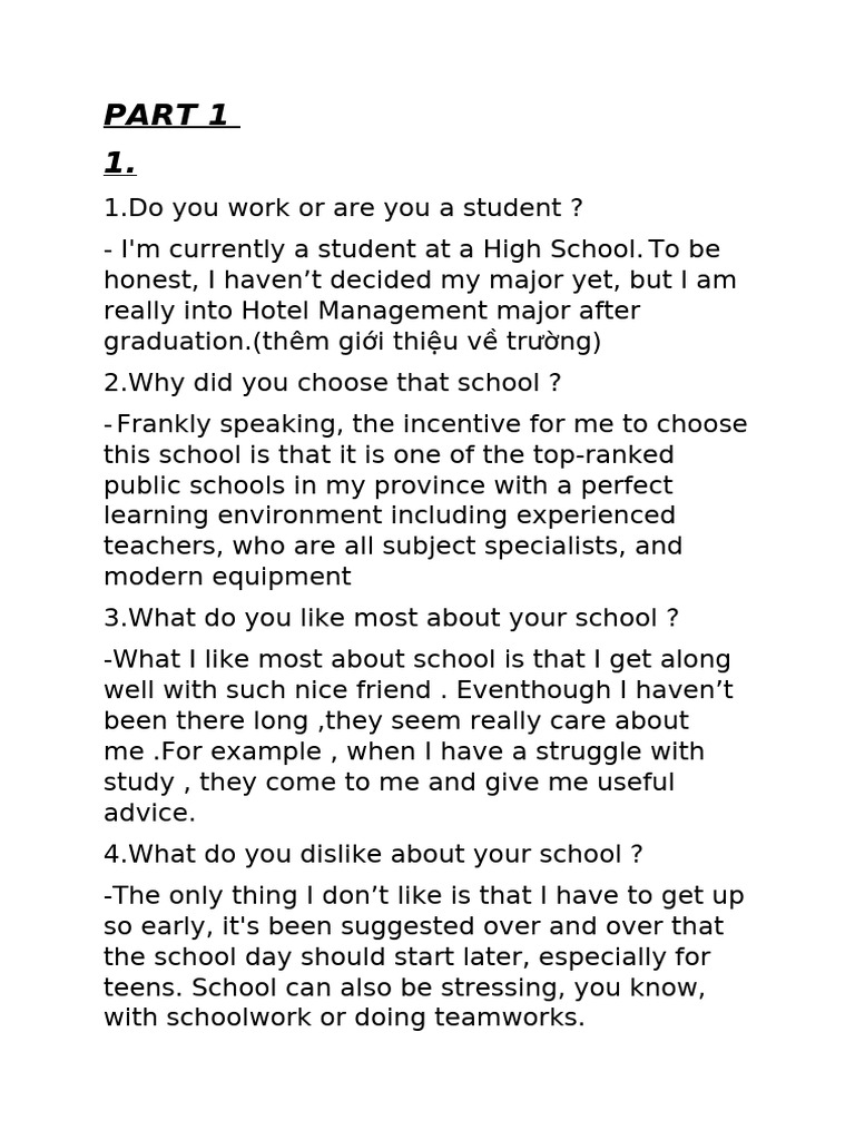 Speaking 1 Study | PDF