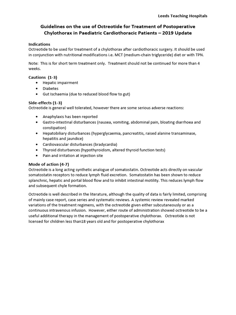 Paed Octreotide Information | PDF | Dose (Biochemistry) | Chemistry