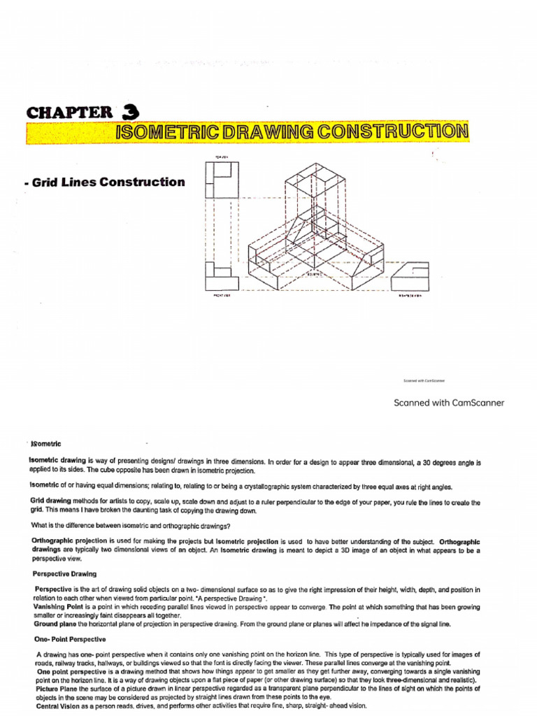 Chapter 3 Isometric Drawing Construction - 1 | PDF