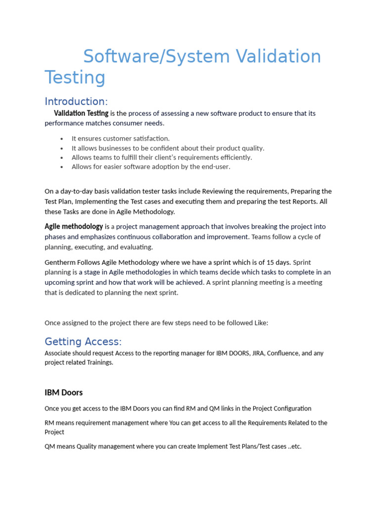 Software Validation Introduction | PDF