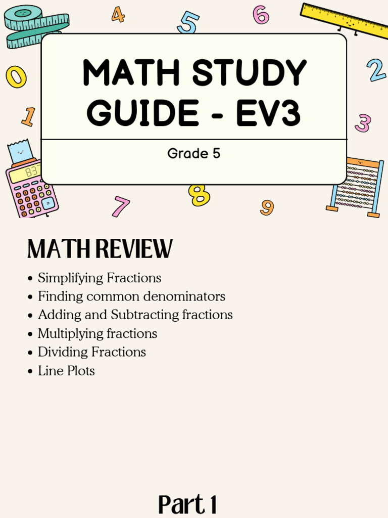 Math Study Guide - Grade 5 - Ev3 | PDF