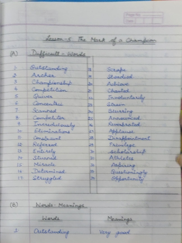 Lesson - 5 The Mark of A Champion | PDF