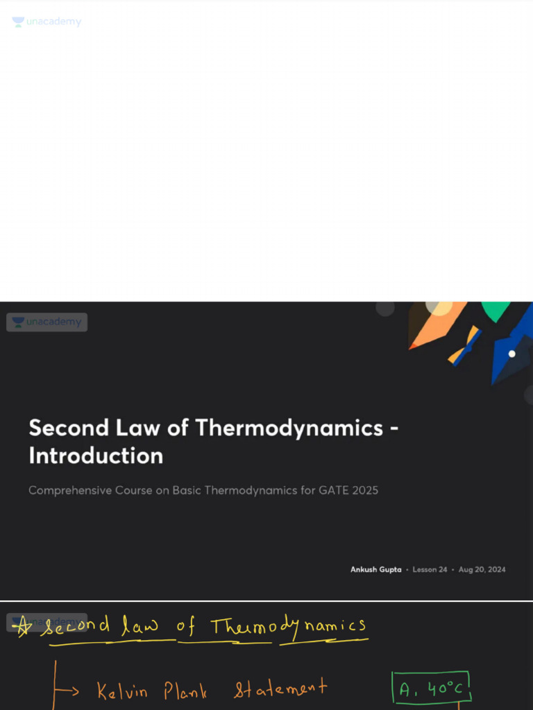 Second Law of Thermodynamics Introduction With Anno | PDF