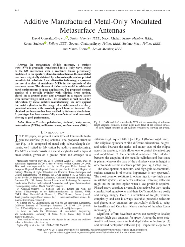 Additive Manufactured Metal-Only Modulated Metasurface Antennas | PDF