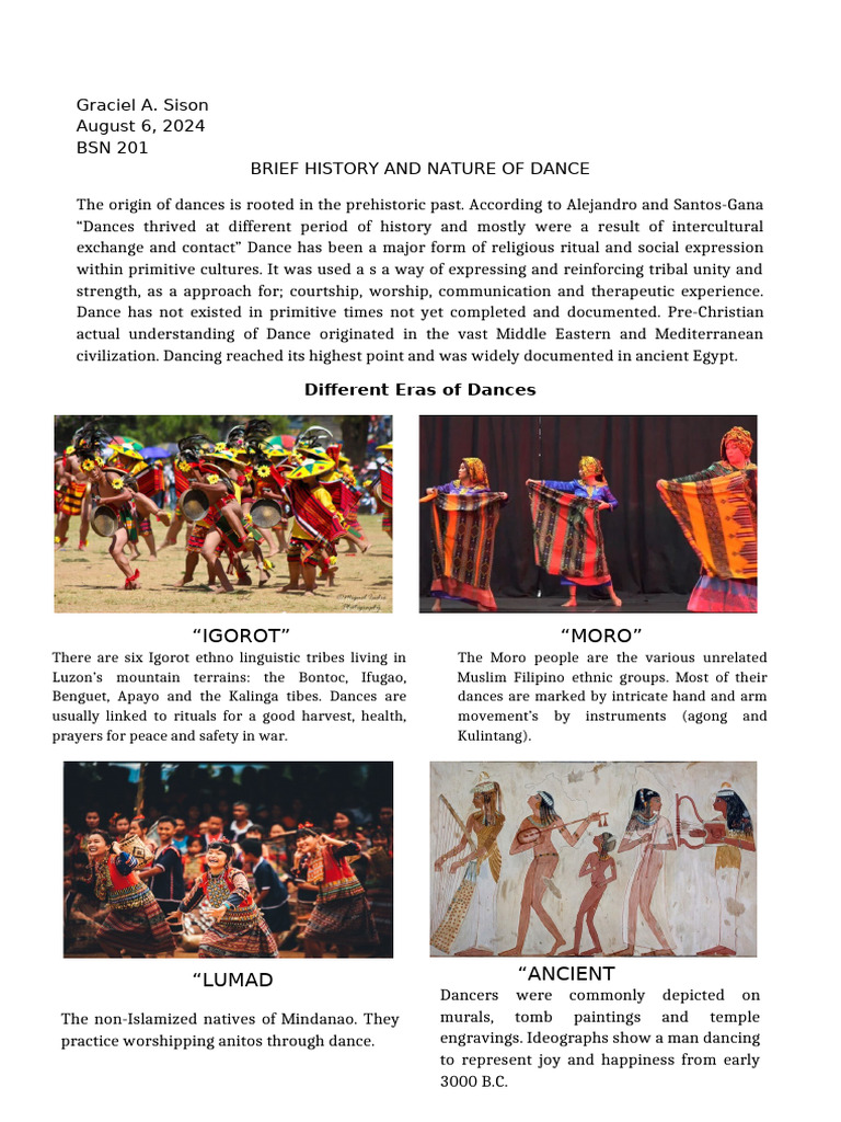 brief history and nature of dance | PDF