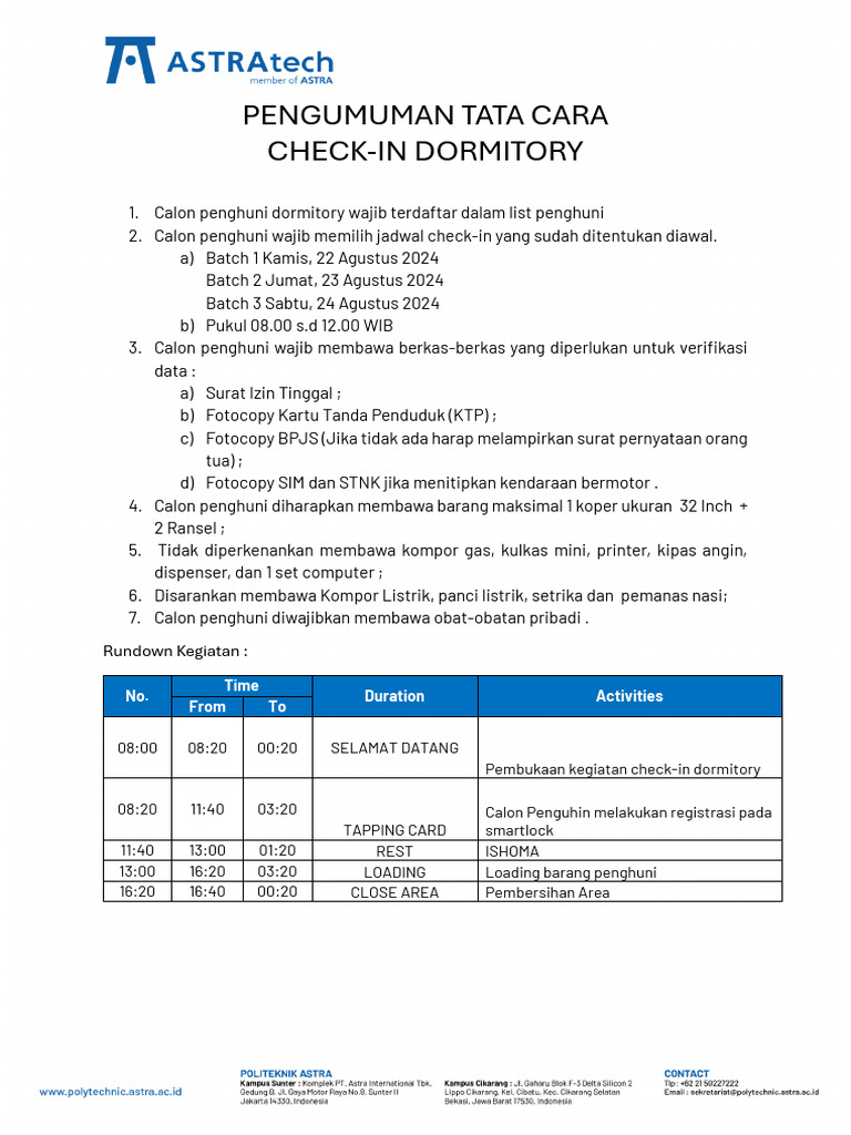 Tata Cara Check In | PDF