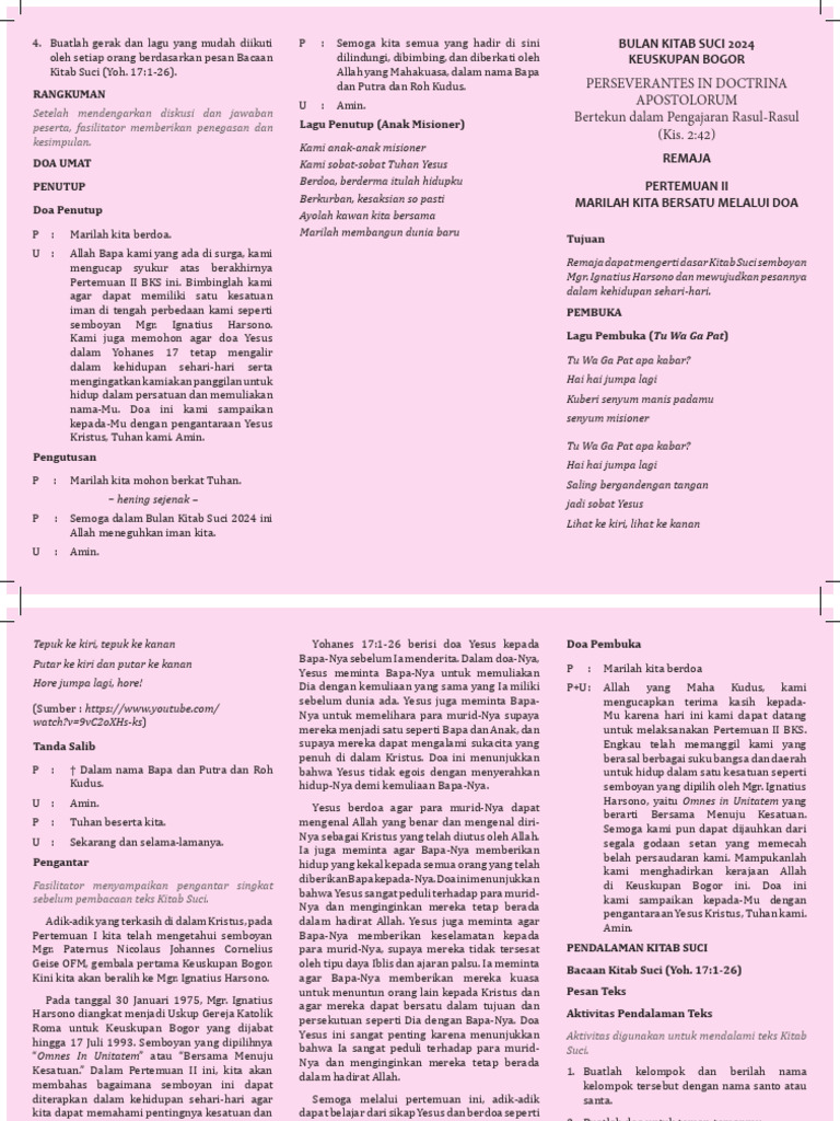 Lembar Remaja BKS 2024 Pertemuan 2 | PDF