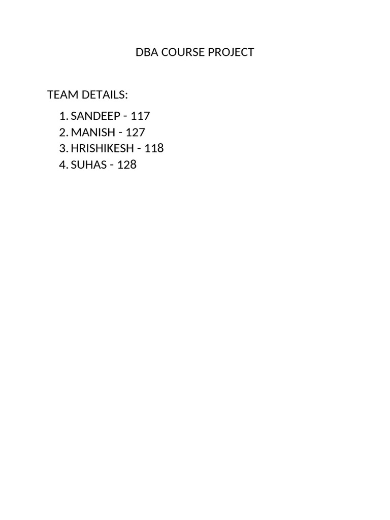 Dba Course Project | PDF | Information Retrieval | Data Management