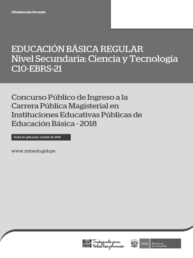 C10-EBRS-21 EBR Secundaria Ciencia y Tecnología - Removed | PDF