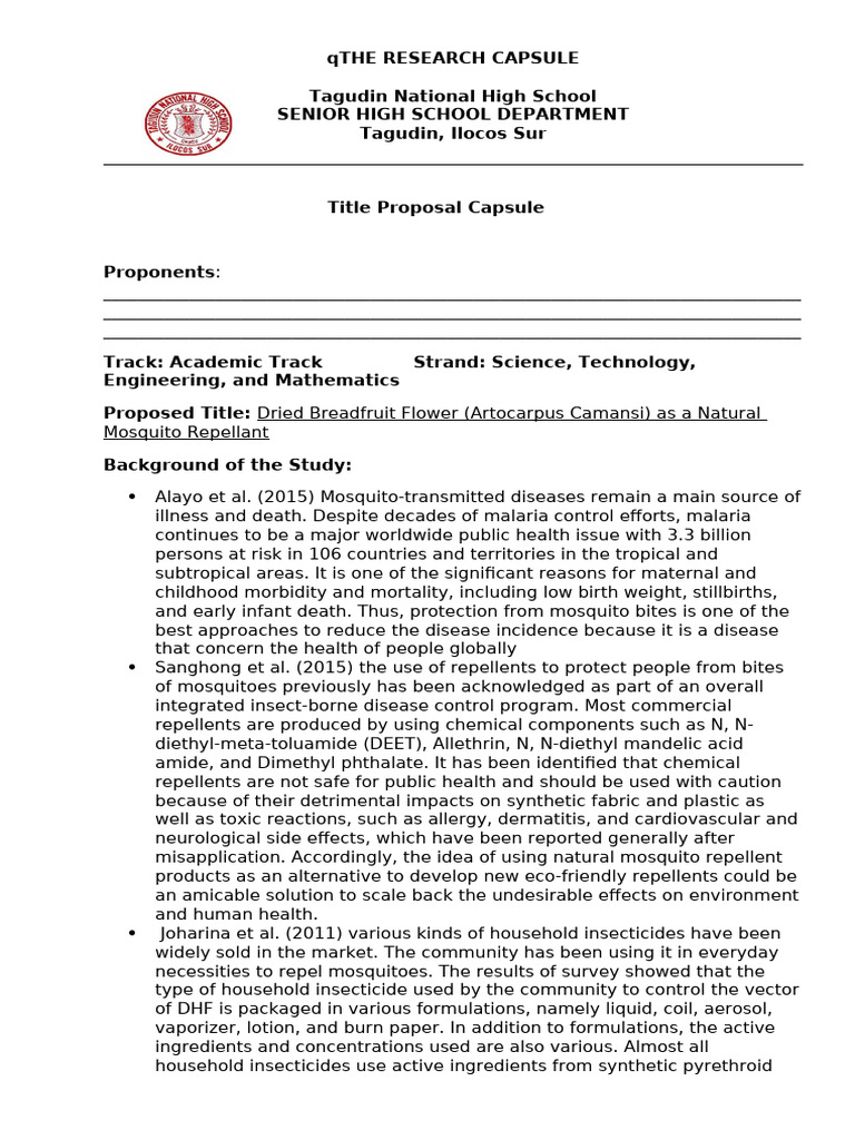Research Capsule - STEM 1 | PDF