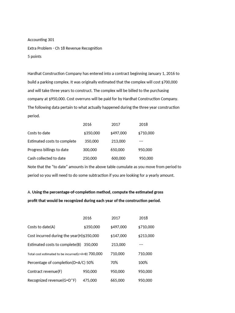 ACCT 301 - ch18 Extra Problem | PDF