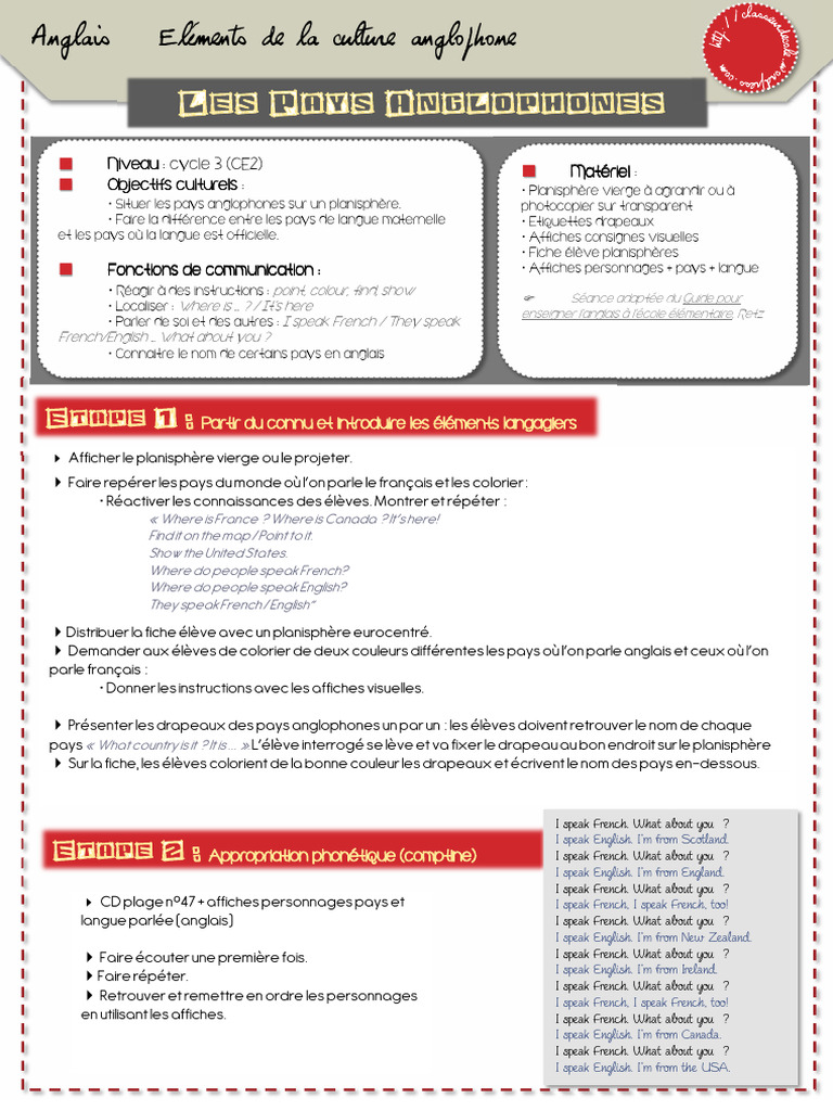 Pays Anglophones Sc3a9q | PDF