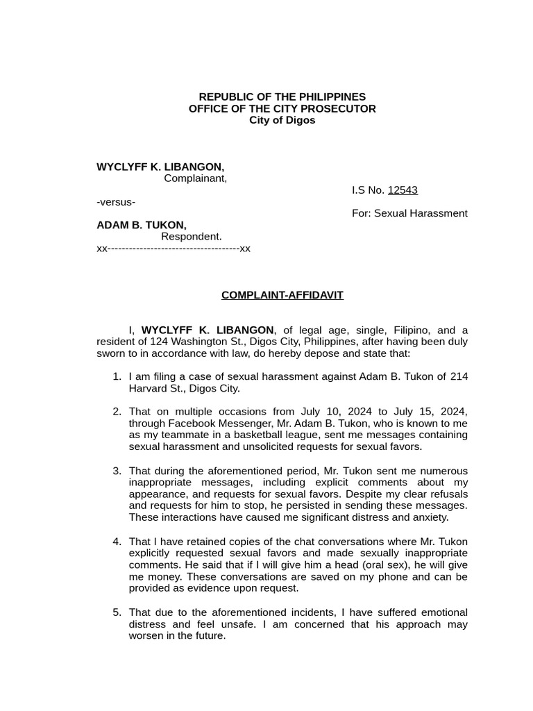 Complaint Affidavit | PDF