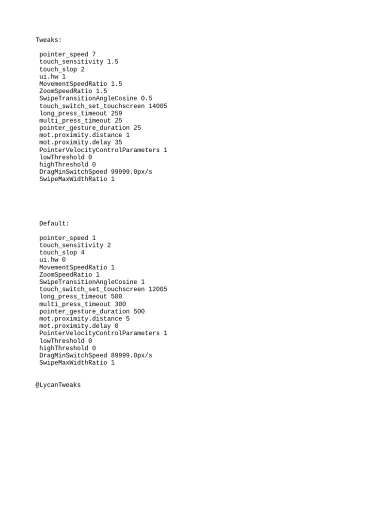 Sensitivity Tweaks | PDF