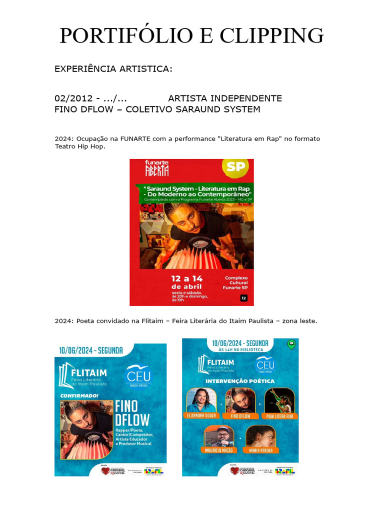 Fino Dflow - Portifolio e Cliping | PDF