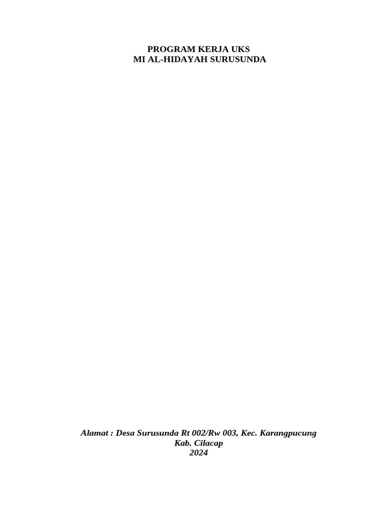 Program Kerja Uks Mi | PDF | Kesehatan Holistik