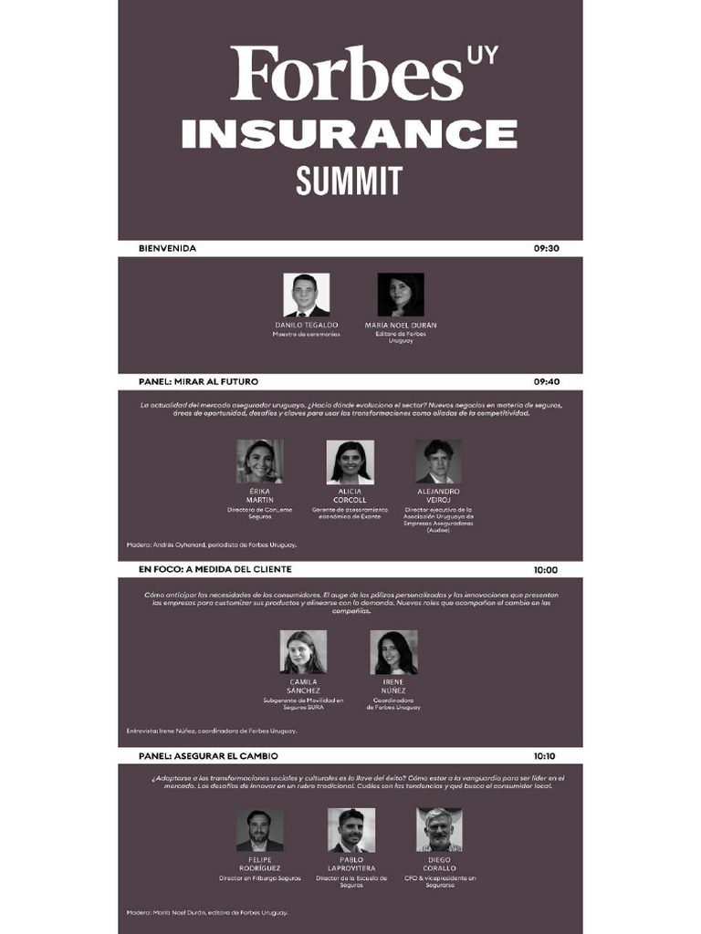 Forbes Insurance Summit: Programa 2024 | PDF