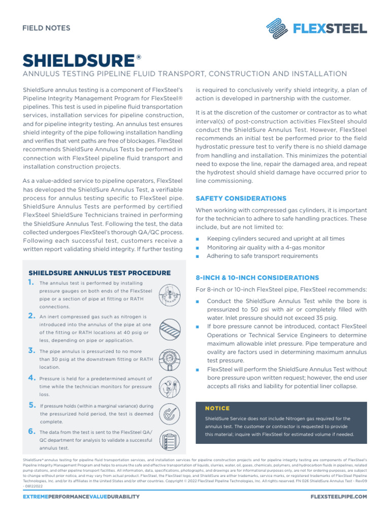3. FN 026 ShieldSure Annulus Test Field Note R009 | PDF