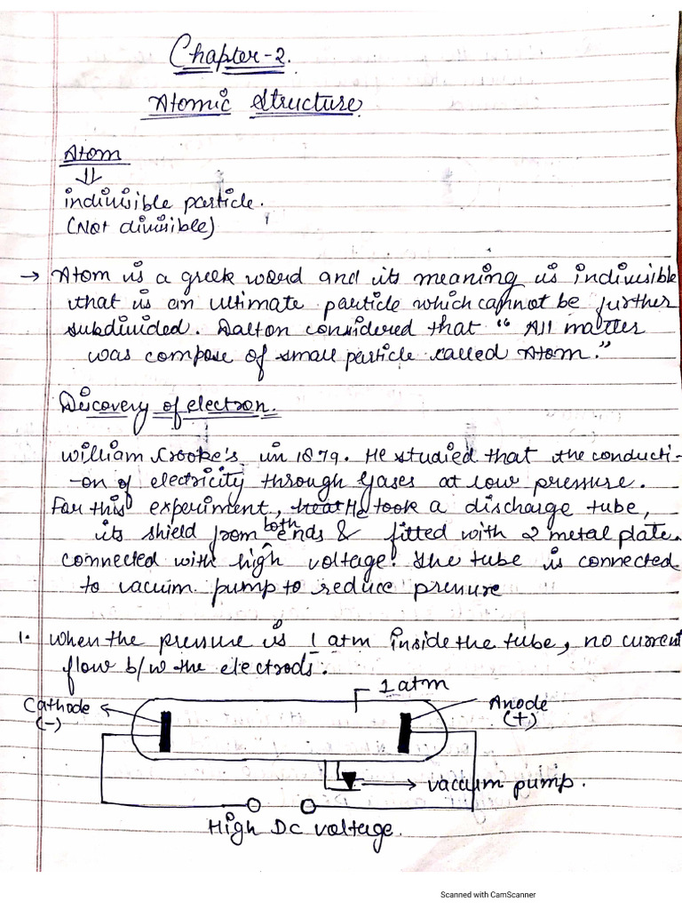 Atomic Structure Notes | PDF
