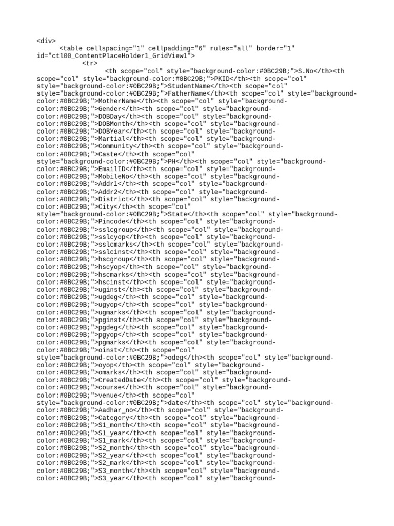 Student List - bhjhjj | PDF