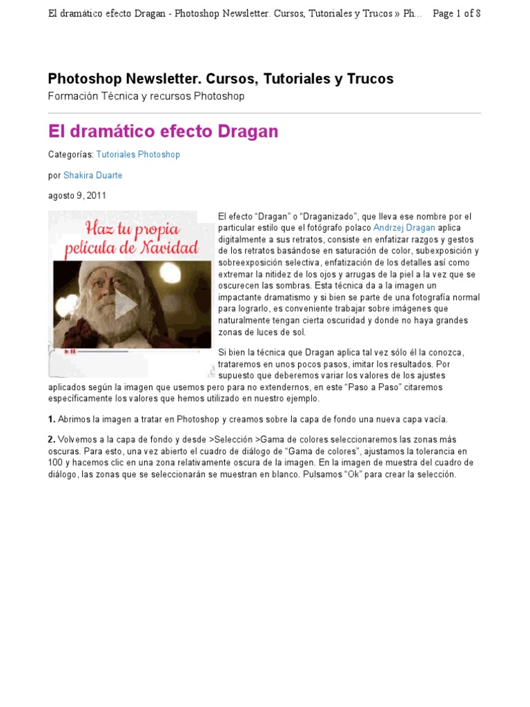 Aplicando el efecto Dragan para enfatizar rasgos y gestos en retratos | PDF | Informática y ...