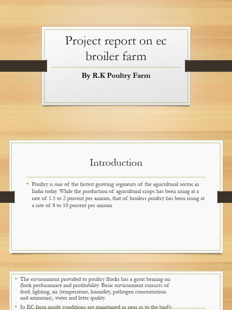 Project Report On Ec Broiler Farm | PDF