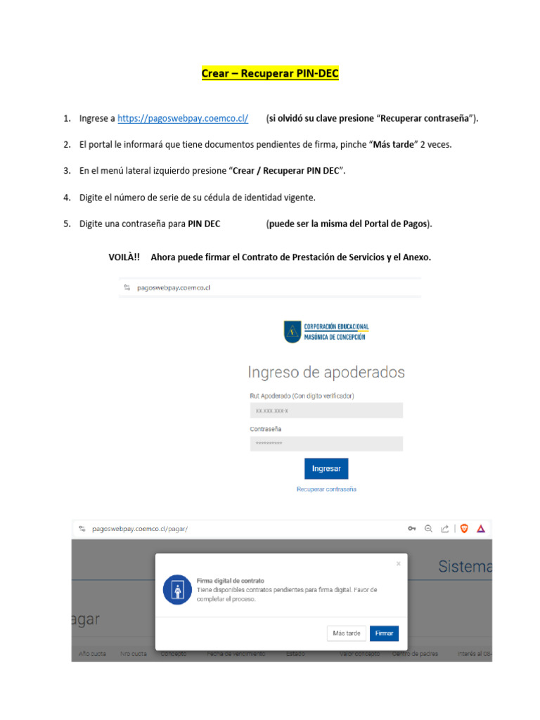 Crear PIN-DEC en 5 Pasos | PDF