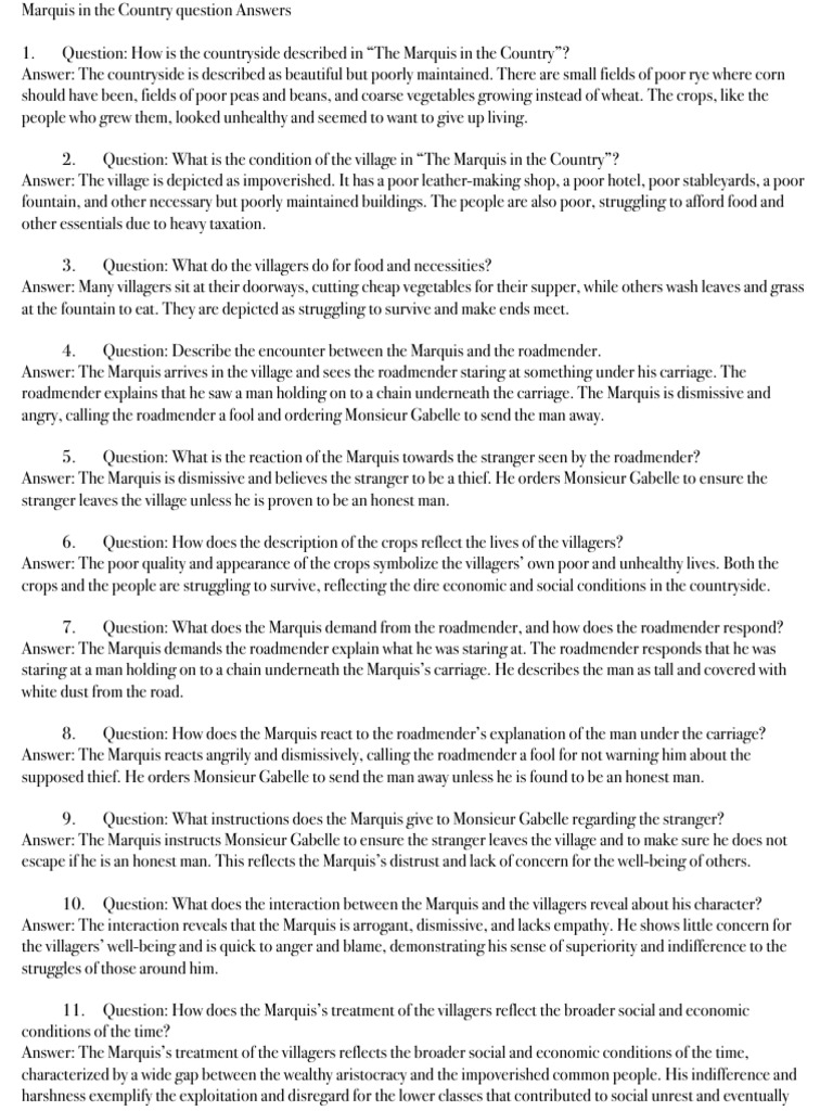 Chapter 4 and 5 Tale of 2 Cities Question Answers | PDF