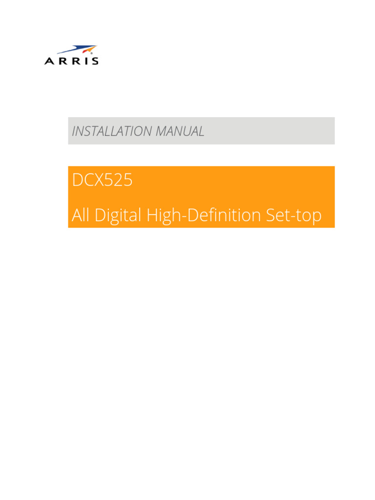 InstallationManual DCX525 | PDF
