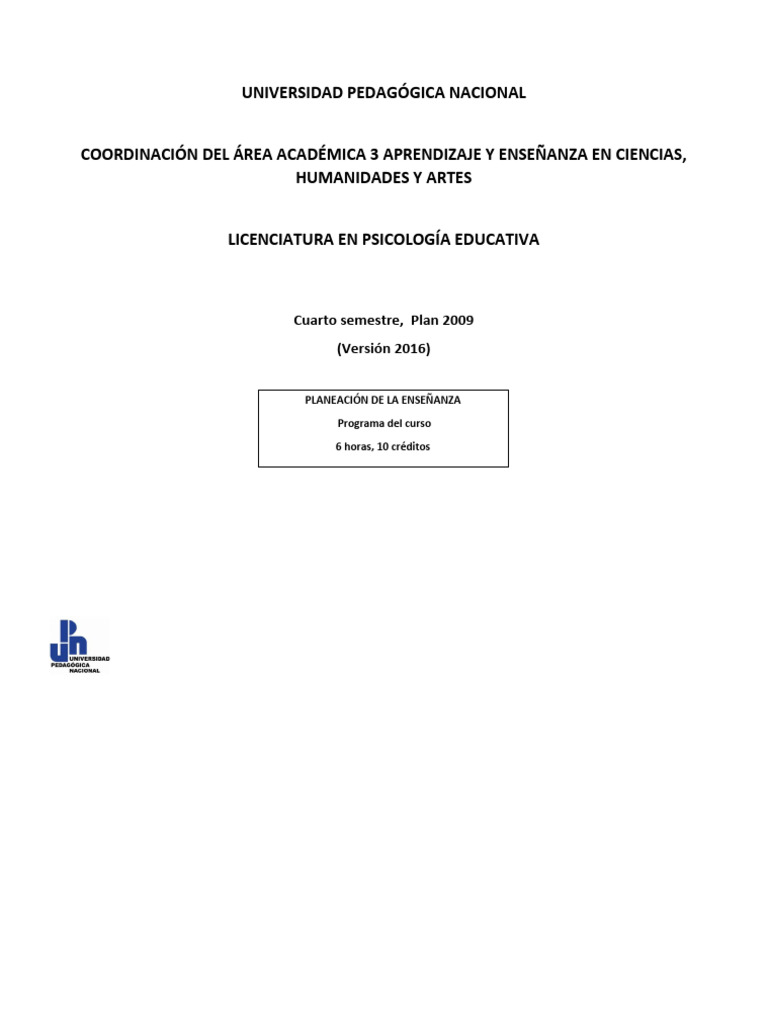 4 Planeación de La enseñanza-PROGRAMA 2016 | PDF