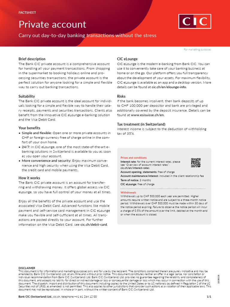 CIC FS Privatkonto E | PDF