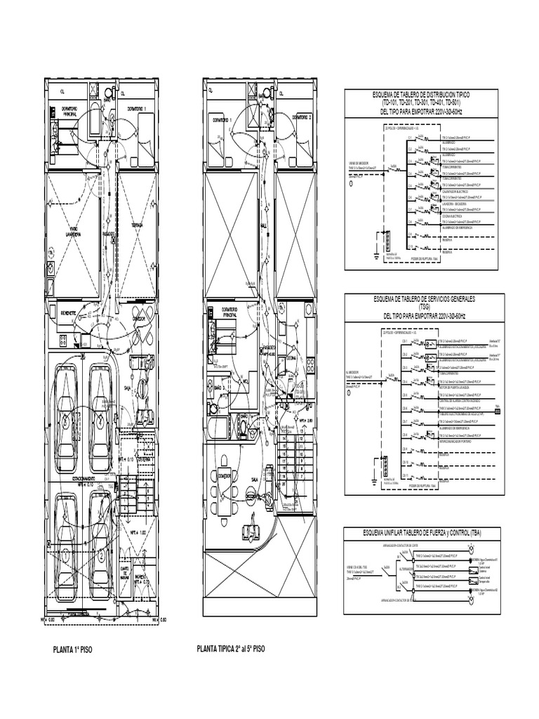 Planos Electricas - Vivienda Multifamiliar | PDF